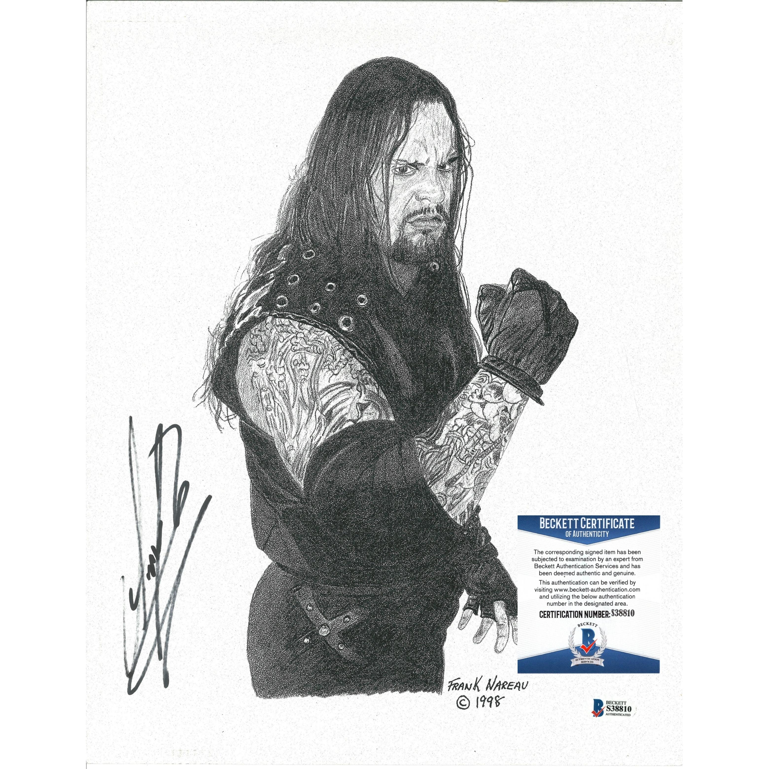 The Undertaker Signed 11x14 Inch Artwork Print WWE Wrestling HOF Becke ...